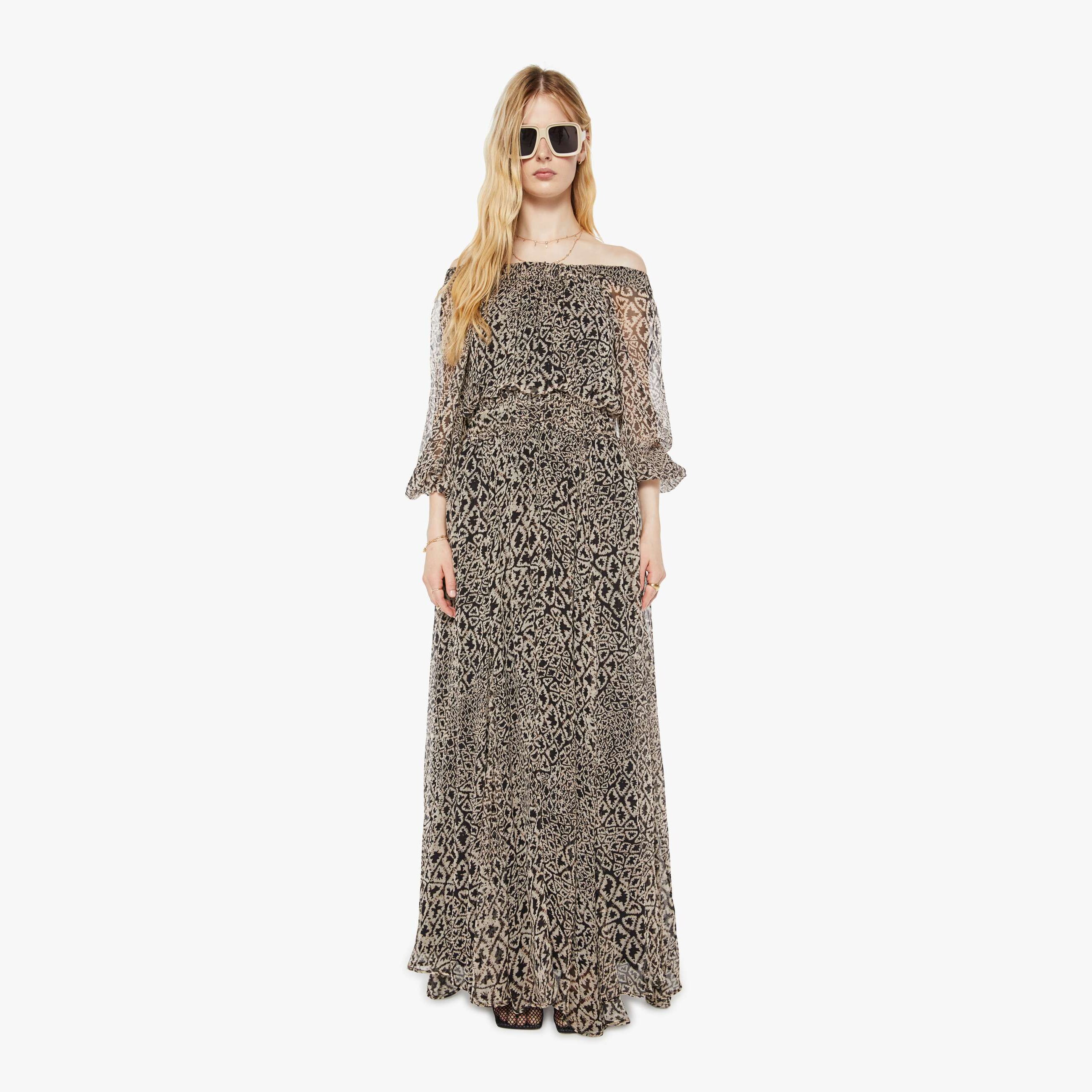 Maria Cher Malu Long Dress Baradero In Brown | ModeSens